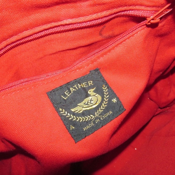 AW Leather | Bags | Vintage Aw Red Genuine Embossed Leather Purse Bag ...